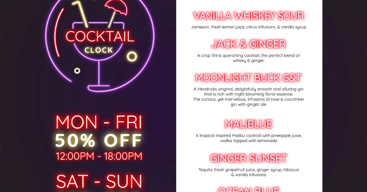 Cocktail Clock - Ginger The Restaurant