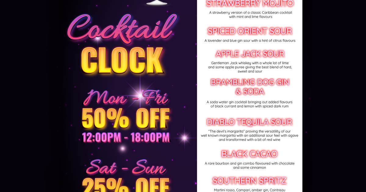 Cocktail Clock - Ginger The Restaurant