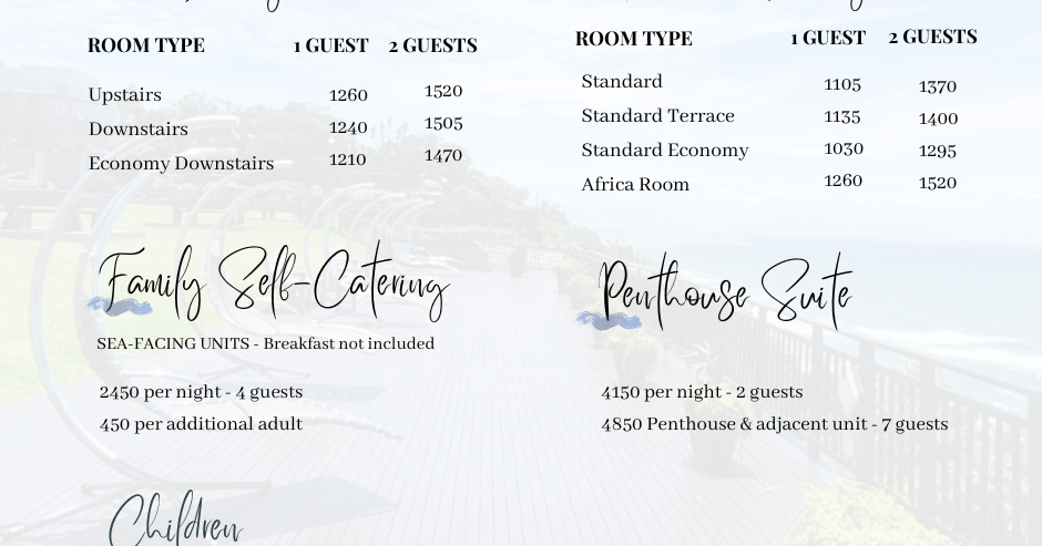 Rates - 305 Guest House